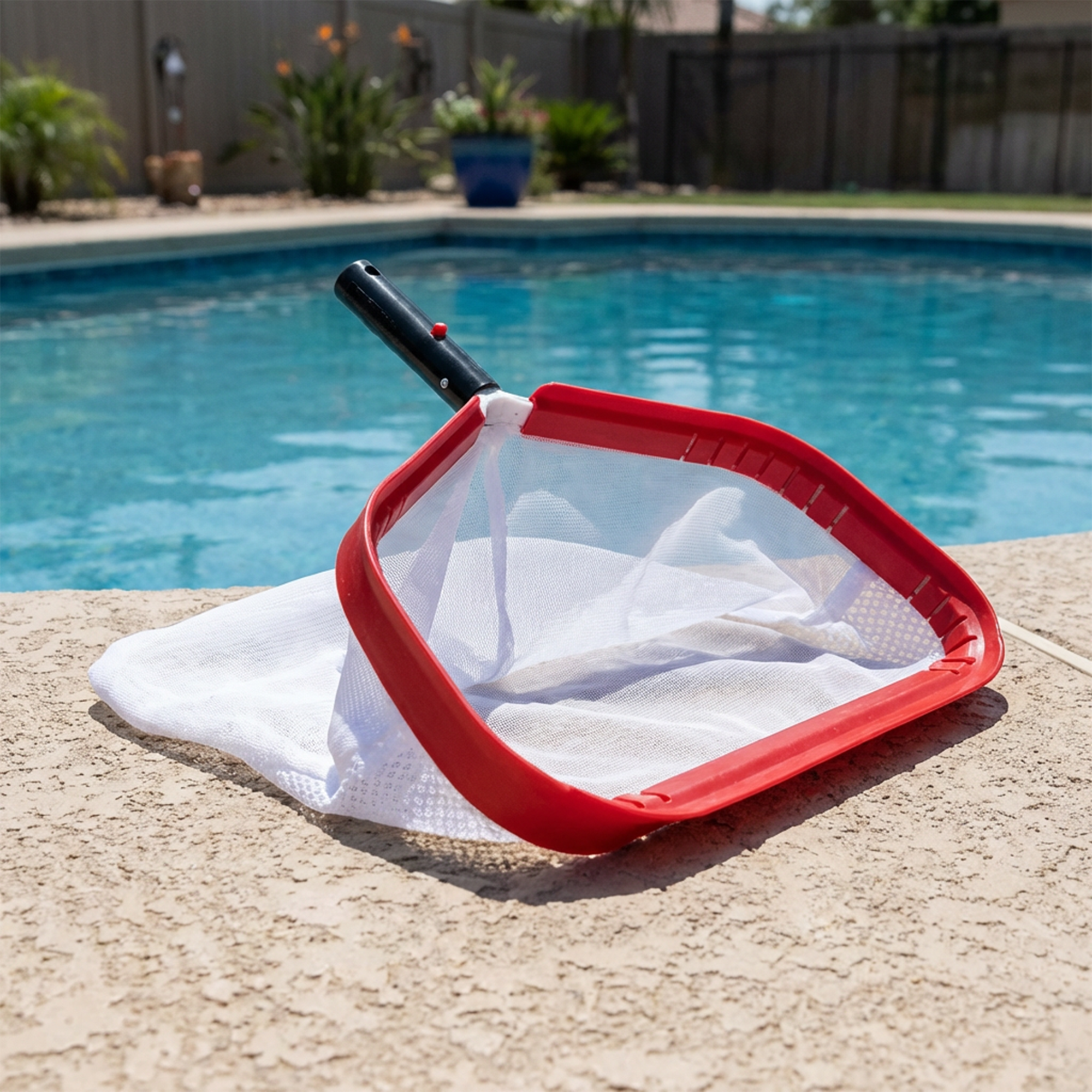 Spartan 17.5" Easy Flip Pool Leaf Rake With 16" Standard Soft Mesh Bag ...